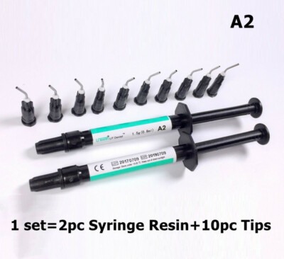Dental Flowable Composite Resin Light Cure A2 Color Syringe + Tips ...