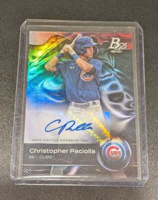Christopher Paciolla AUTO 2023 Bowman Platinum Top Prospect TOP-83 ...