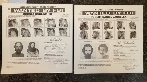FBI WANTED POSTER LOT. Prison Escapees Rodney Burl Smith, Robert Daniel ...