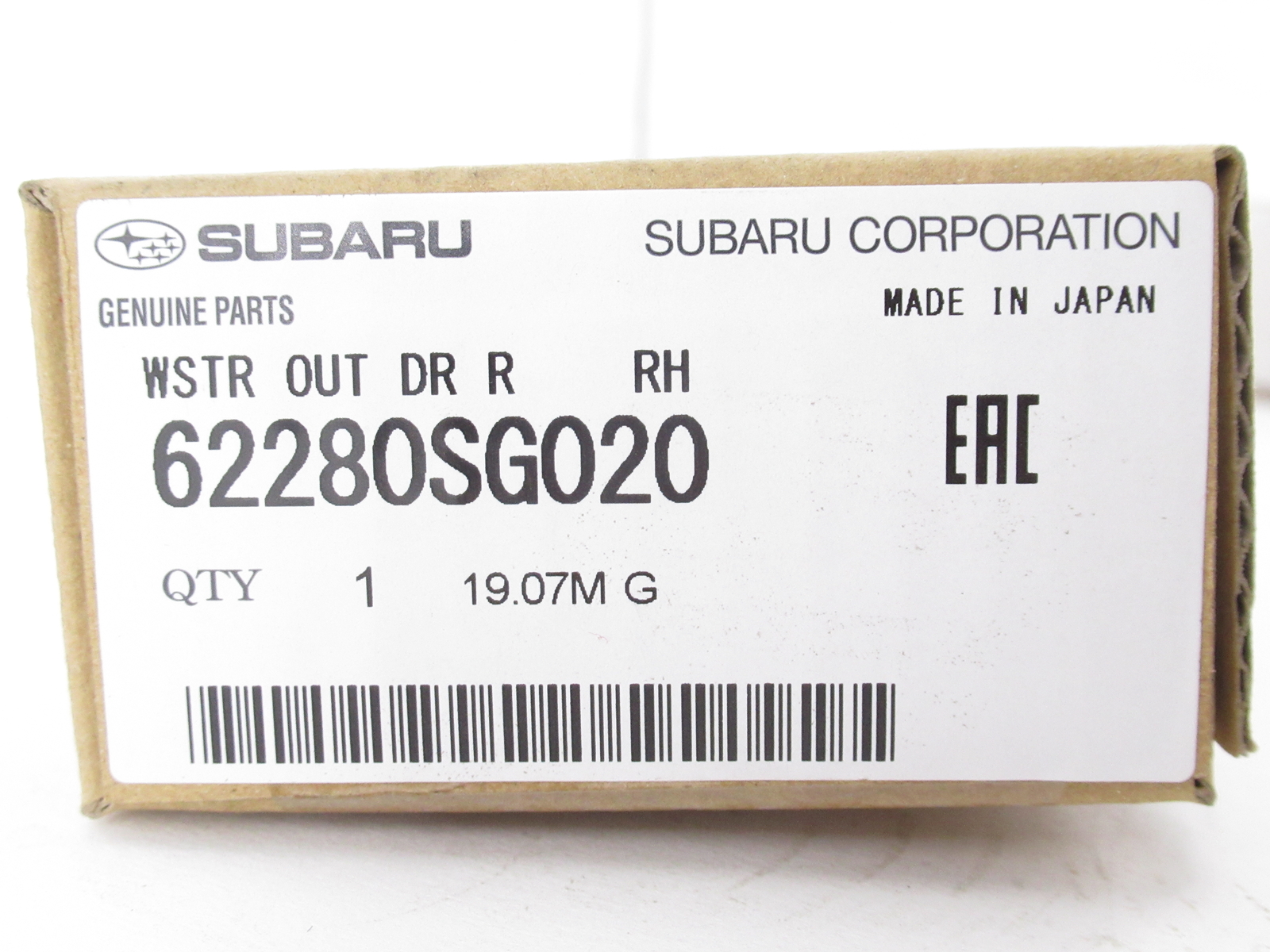 Genuine Subaru 62280SG021 Passenger Rear Belt Molding Weatherstrip ...