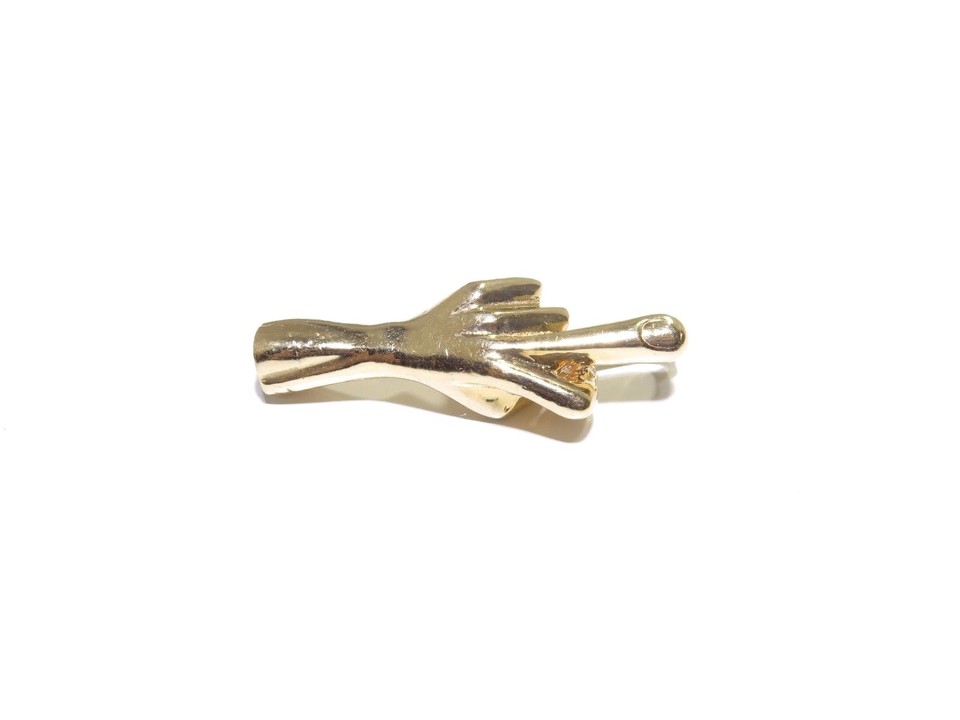 14k Yellow Gold Middle Finger Up Solid Gold Finger Hands Charm Pendant ...