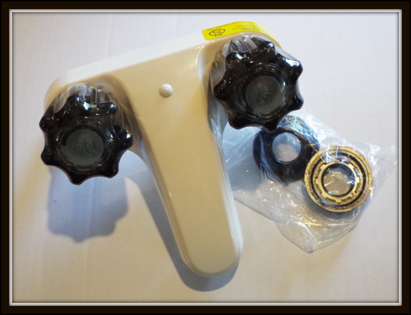 *NEW* DURA DUAL HANDLE LAVATORY FAUCET BISCUIT W/ SMOKE HANDLES SINK RV ...