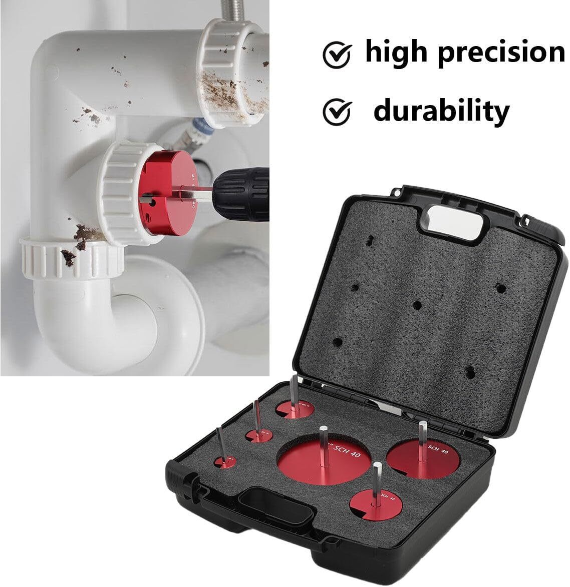 For Reed Tool Clean Ream Extreme Plastic Pipe Fitting Reamer Kit 04529 ...