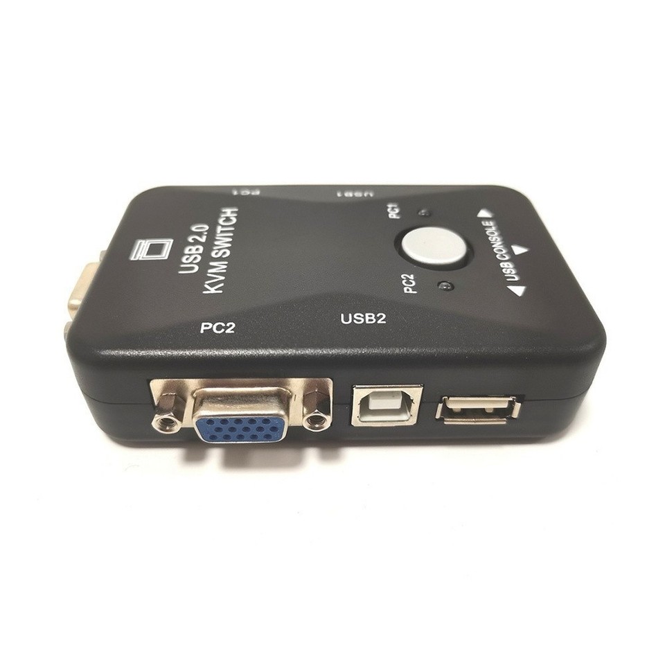 USB 2 0 2 Port KVM Switch for Dual PC Control with Keyboard Mouse and ...