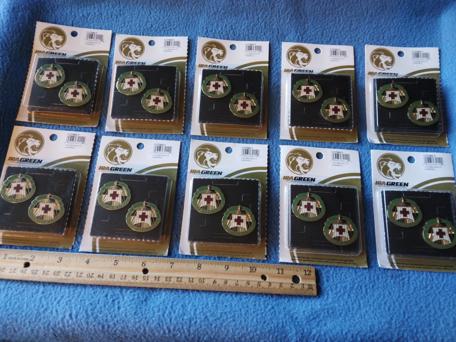 10 PAIRS OF - U.S. Army MEDDAC FT. CAMPBELL Unit DI DUI Crest PINS ...