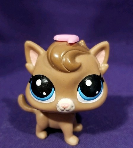 Littlest Pet Shop LPS CAT Lunnette Pescador 178 Brown Blue Eyes Pets in ...