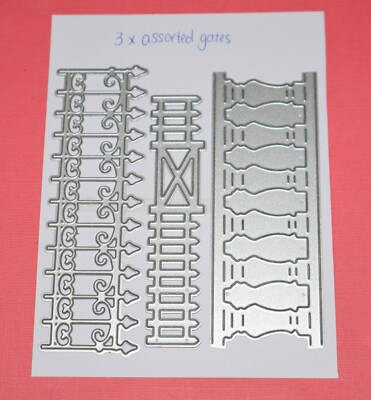 3 pcs Unbranded Assorted Gates Fences Craft Metal Cutting Dies | eBay ...