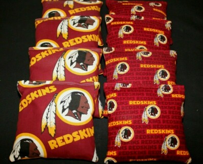 Cornhole Bean Bags made w WASHINGTON REDSKINS Fabric 8 ACA Regulation ...
