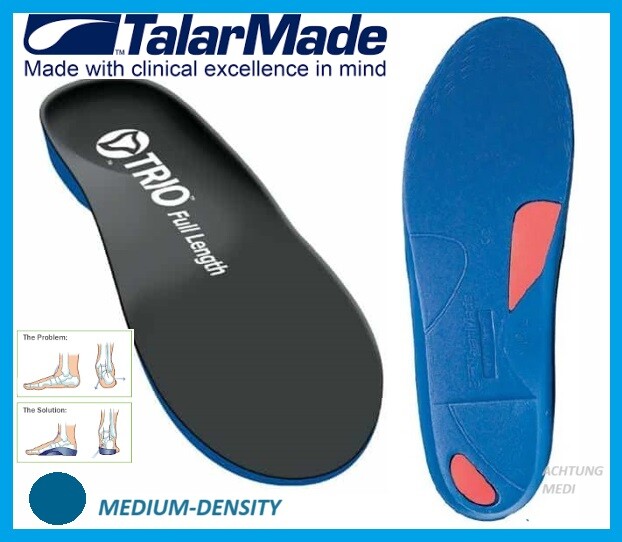 Talarmade Trio MEDIUM blue Full Length Orthotics Plantar Fasciitis ...