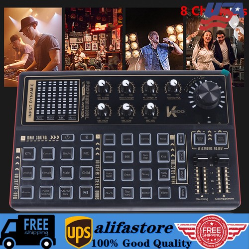 Sound Mixer Board Live Sound Card Voice Changer With Multiple Sound ...