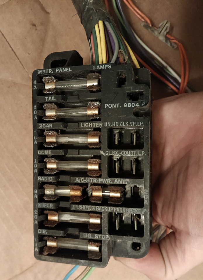 66 GTO dash wiring harness speedometer cluster rally clock fuse box ...