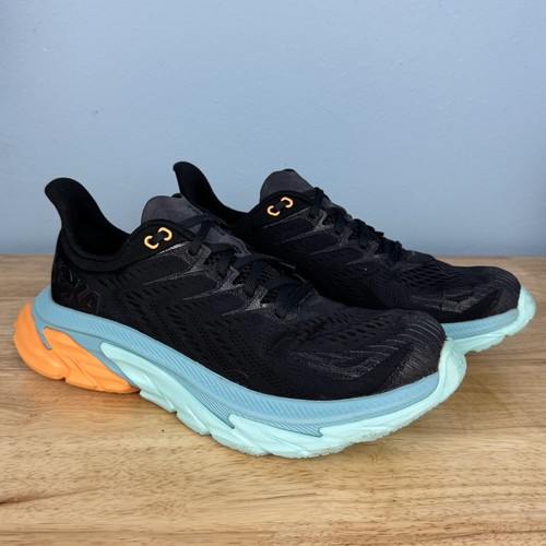 HOKA One Clifton Edge Men's Size 8 Black Blue Aquarelle Running Shoes ...