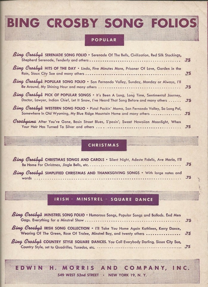 SWEET VIOLETS ~ DINAH SHORE 1951 WORDS & MUSIC BY CY COBEN & CHARLES ...