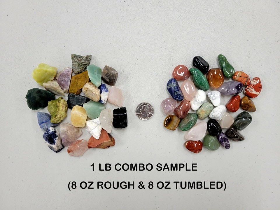 Rough & Tumbled Crystals Mix, Assorted Natural Gems Stones Confetti ...