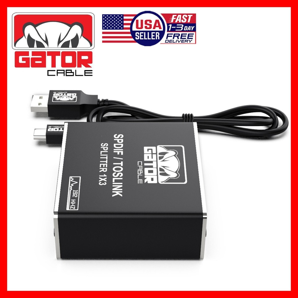 Toslink Optical Fiber Digital Audio Splitter Adapter SPDIF 3-Port 1x3 1 ...