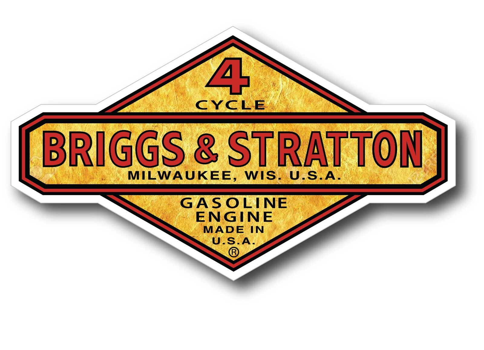 Gold Foil Look Vintage Briggs & Stratton Gasoline Oil Gas Decal Sticker ...