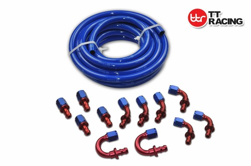 AN-8 Push Lock Fuel Hose Blue 30FT - Push On Loc 12 Fittings Kit Set ...