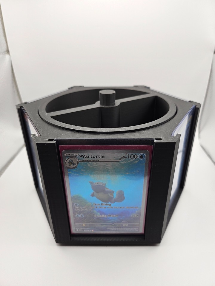 1x Spinning Stackable Trading Card Display Stand for 6 Toploaders ...