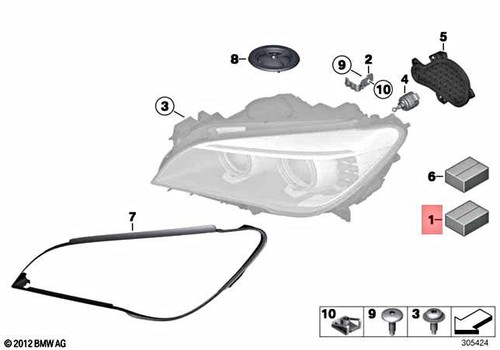 Genuine BMW 7 Series F01 F02 Headlight Bracket Left Repair Kit OEM ...