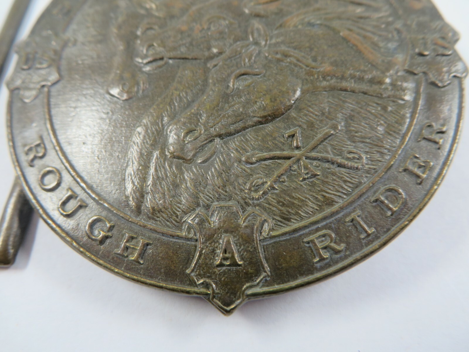 Vintage SEVENTH 7th CAVALRY U.S. ROUGH RIDERS Belt Bu… - Gem