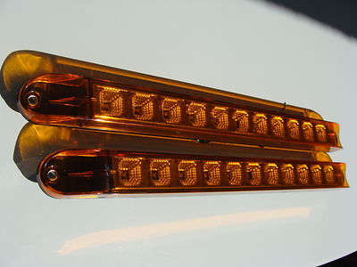 2 LED SEALED CLEARANCE LIGHT BAR AMBER LENS TRAILER TRUCK RV TOW TRUCK ...