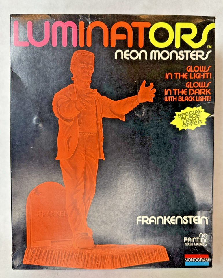 Luminators Neon Monster: Frankenstein #1619. Model Kit: BUILT-UP; FULLY ...