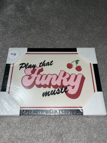 Play That Funky Music Framed Wall Art Print – Retro Music Quote Decor ...