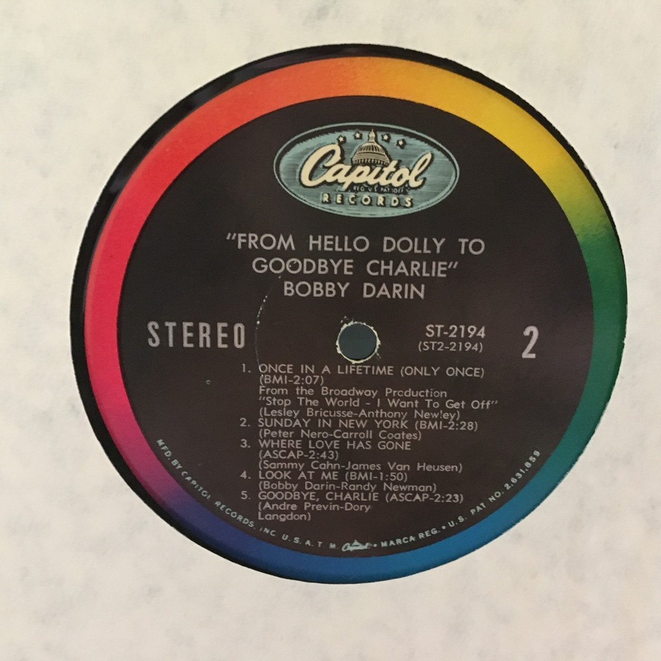 Bobby Darin-Hello Dolly to Goodbye Charlie-Capitol ST-2194 Original ...