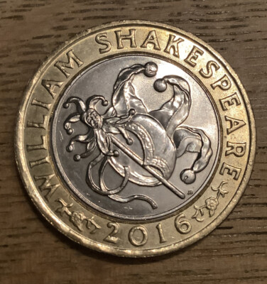 2016 William Shakespeare £2 2 pound coin jester Extremely Rare Minting ...