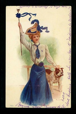 Women postcard Artist Signed Archie Gunn College Girl #141 National Art ...