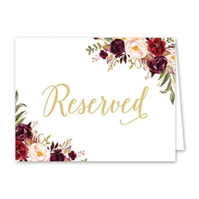8 Pack Reserved Wedding Table Signs Folded Freestanding Table Signs 5.5 ...