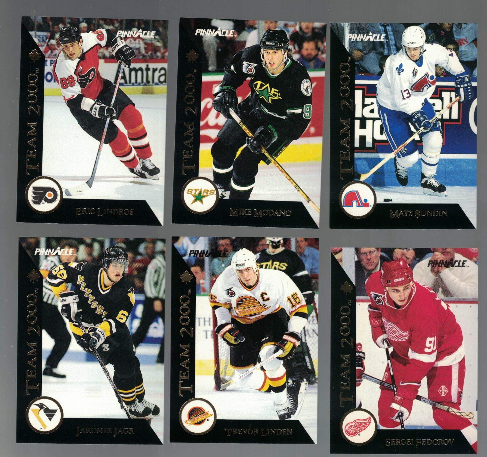 PINNACLE 92/93 TEAM 2000 PINNACLE INSERT SET of 30 CARDS LINDROS - JAGR ...