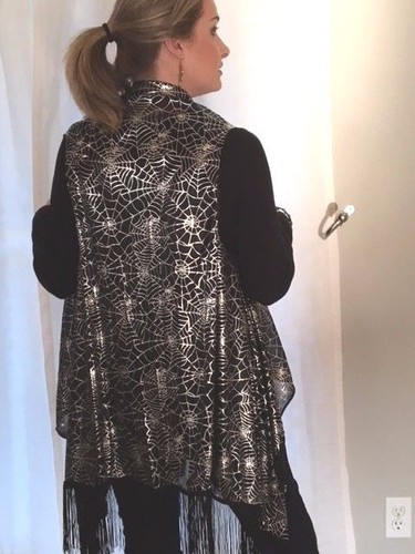 Costume,Ladies Spider Web Design Vest Cape, Halloween One Size Fits ...