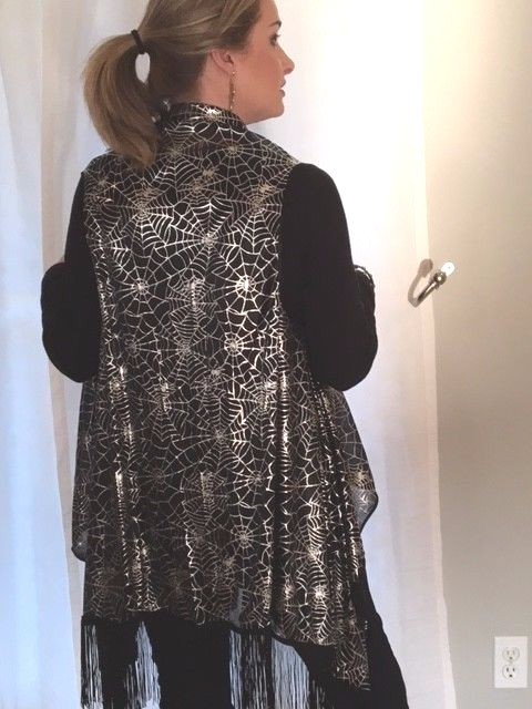 Costume,Ladies Spider Web Design Vest Cape, Halloween One Size Fits ...