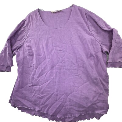 Soft Surroundings Womens Plus Size 3X Layered Purple Gauze Cotton Top ...