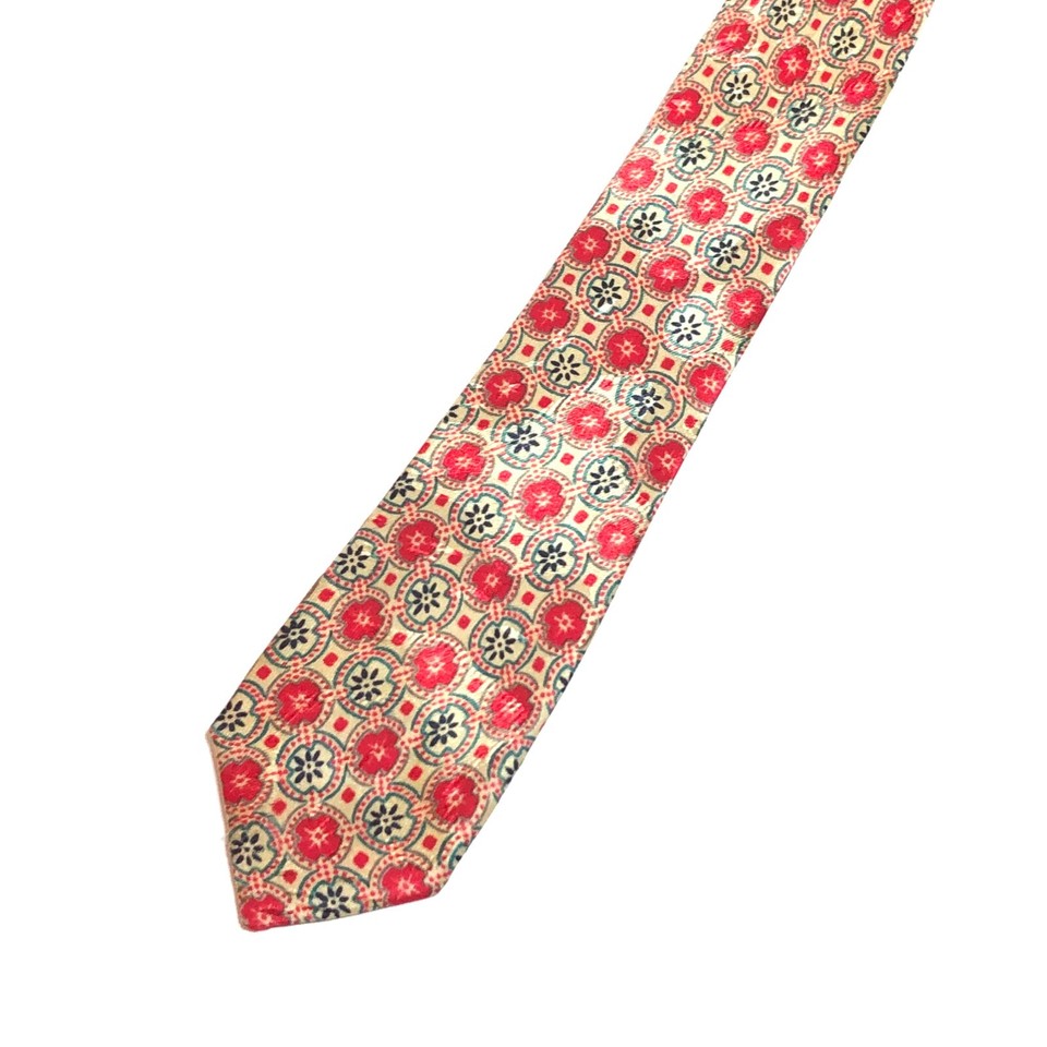 Vintage Countess Mara Tie Geometric Logo Silk Red Made in USA Rare ...