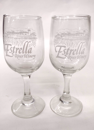 Lot of 2 Estrella River Winery Wine Glasses | eBay