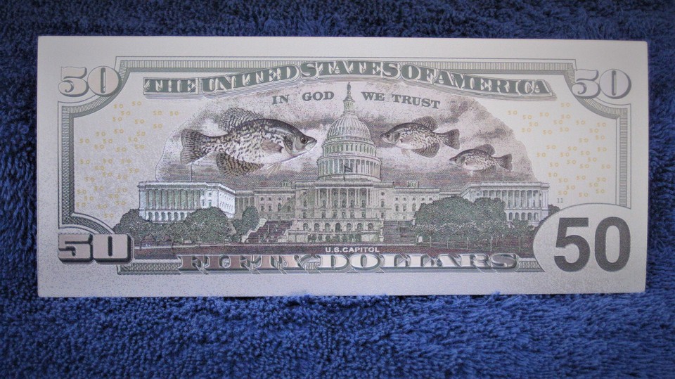 1 Silver Crappie Banknotes No-Paper Money US Novelty Federal Silver ...
