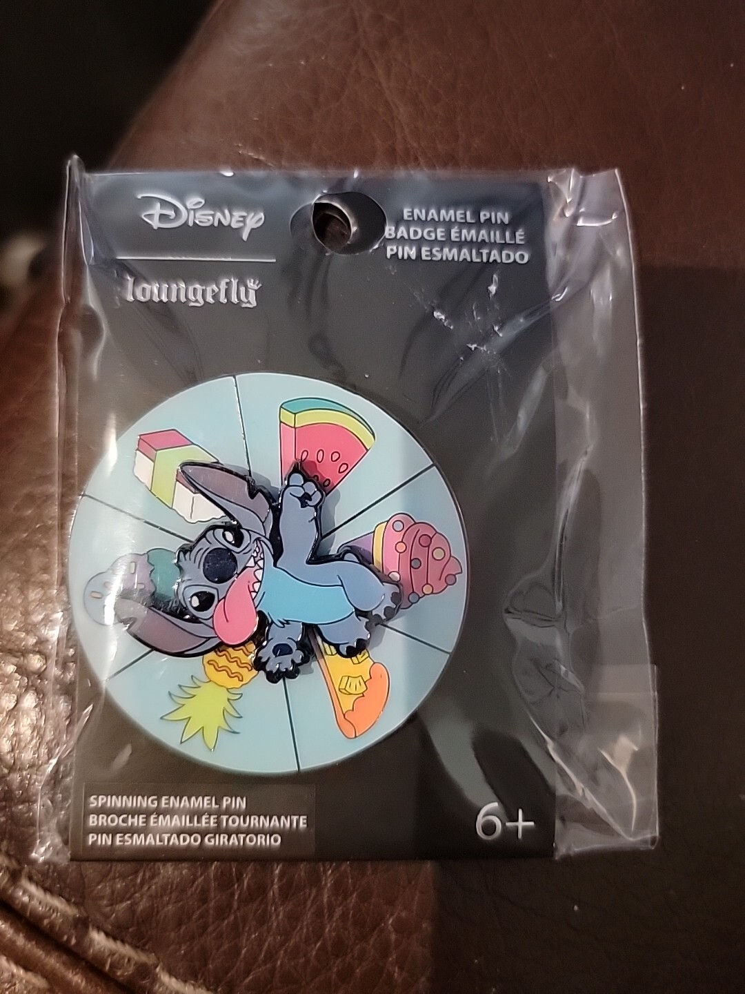 Loungefly Disney Lilo & Stitch Enamel Pin Spinning Stitch with Snacks ...