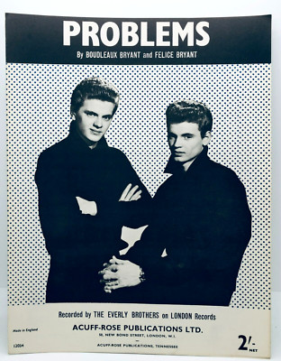 PROBLEMS - The Everly Brothers - 1958 UK sheet music | eBay UK