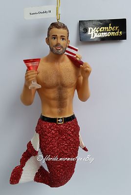 December Diamonds SANTA DADDY II Merman Ornament 2016, Sexy Claus with ...