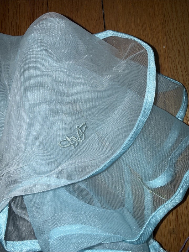 Vtg Diane von Furstenberg Cover Robe Small Blue Shear Lingerie Layered ...