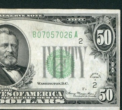 $50 1934 ((VF+)) Federal Reserve Note ** PAPER CURRENCY AUCTIONS | eBay