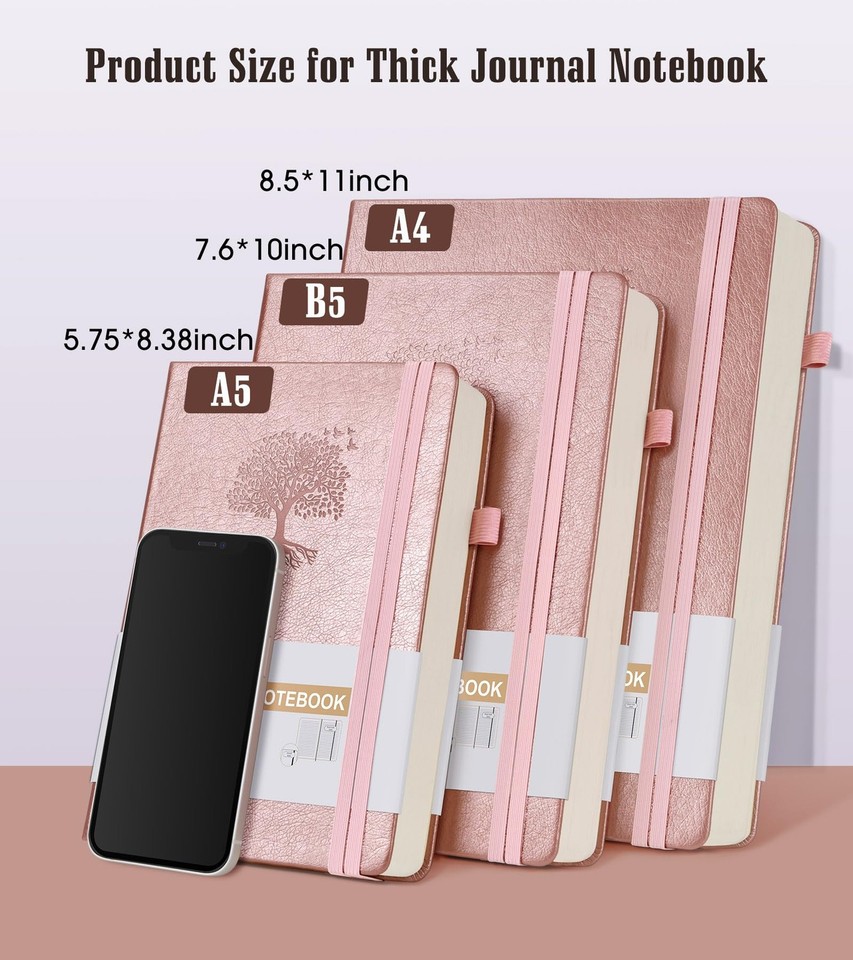 Lined Journal Notebook -365 Pages A5 Thick Journals for Writing Ruled ...