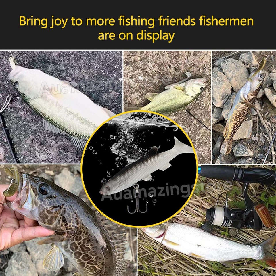 10X Soft Plastic Vibe Lures Poddy Mullet Flathead Jig Heads Barra Cod ...