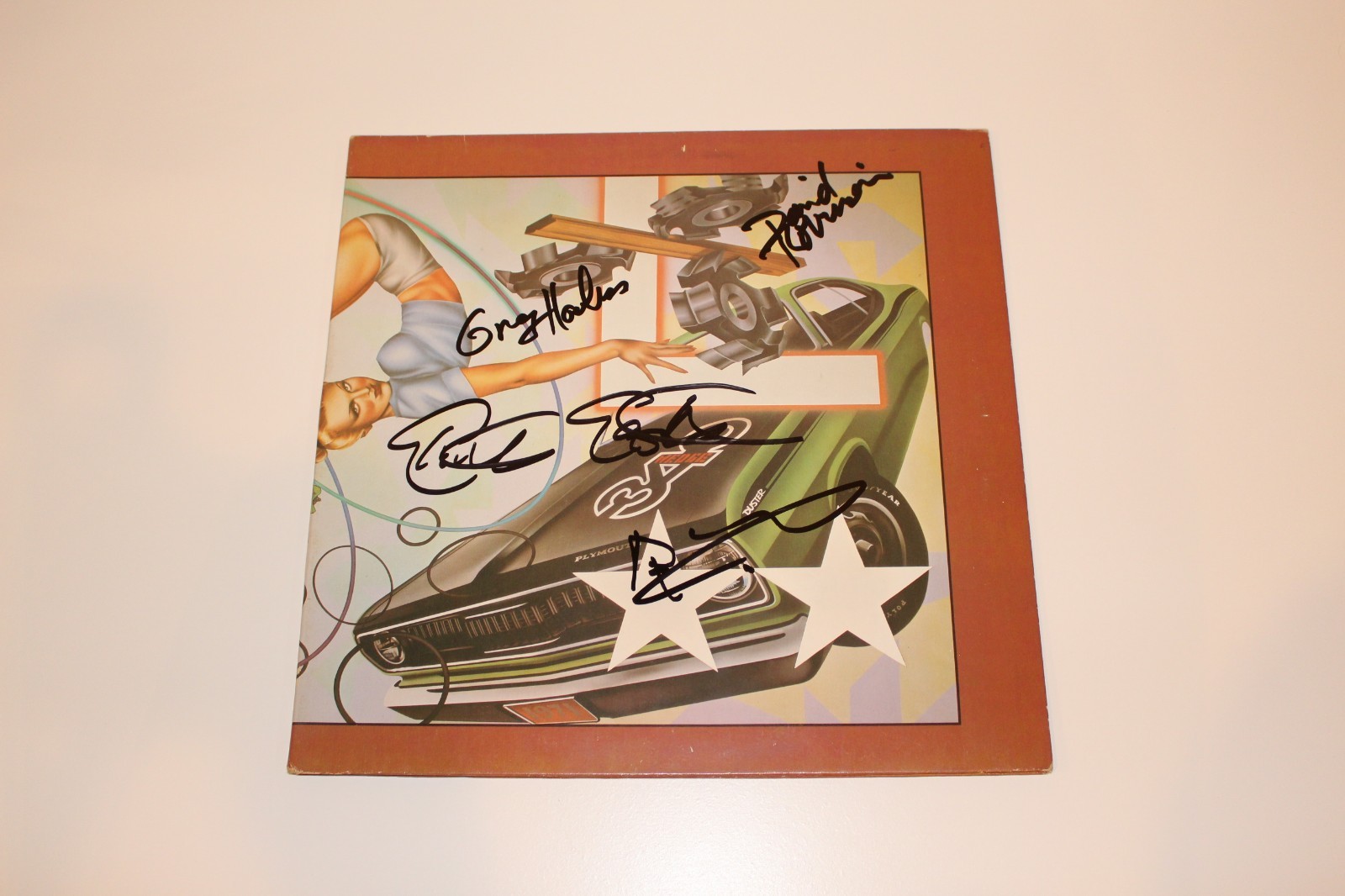 THE CARS BAND SIGNED HEARTBEAT CITY ALBUM RECORD LP BECKETT COA PROOF ...