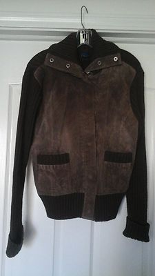 HIGH SIERRA JACKET SUEDE BROWN AND KNIT SLEEVES AND BACK SZ/L | eBay