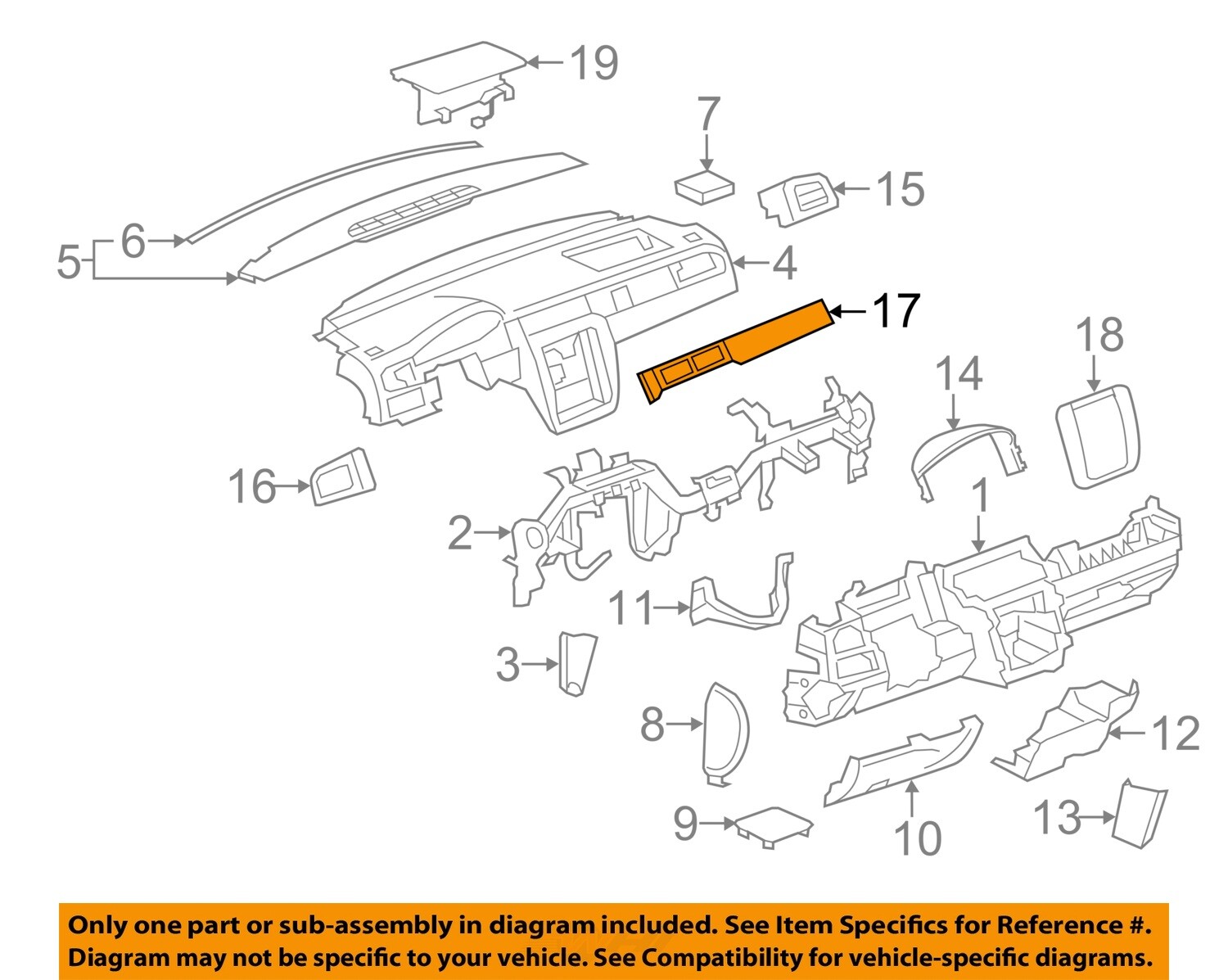 GM OEM 07-14 Sierra 1500 Instrument Panel Instrument Panel-Trim Plate ...