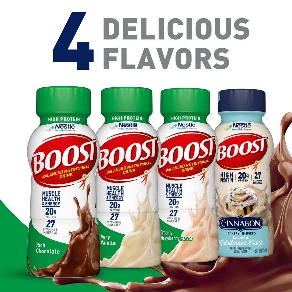 BOOST 20g High Protein Nutritional Drink Shakes, Rich Chocolate, 8 fl ...