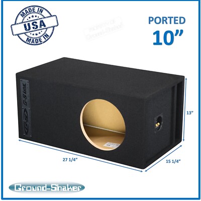 10" Single Ported X-Large Vented Ground-Shaker Subwoofer Enclosure Sub ...